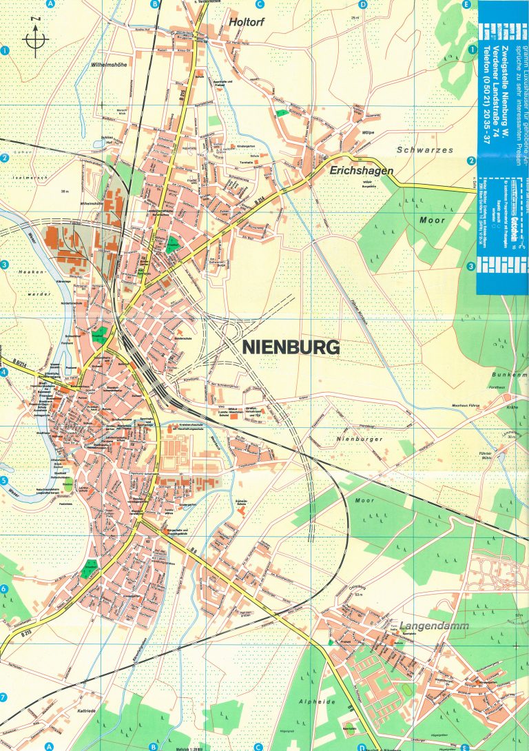 Nienburg, Stadtplan 1980 | Nordwind